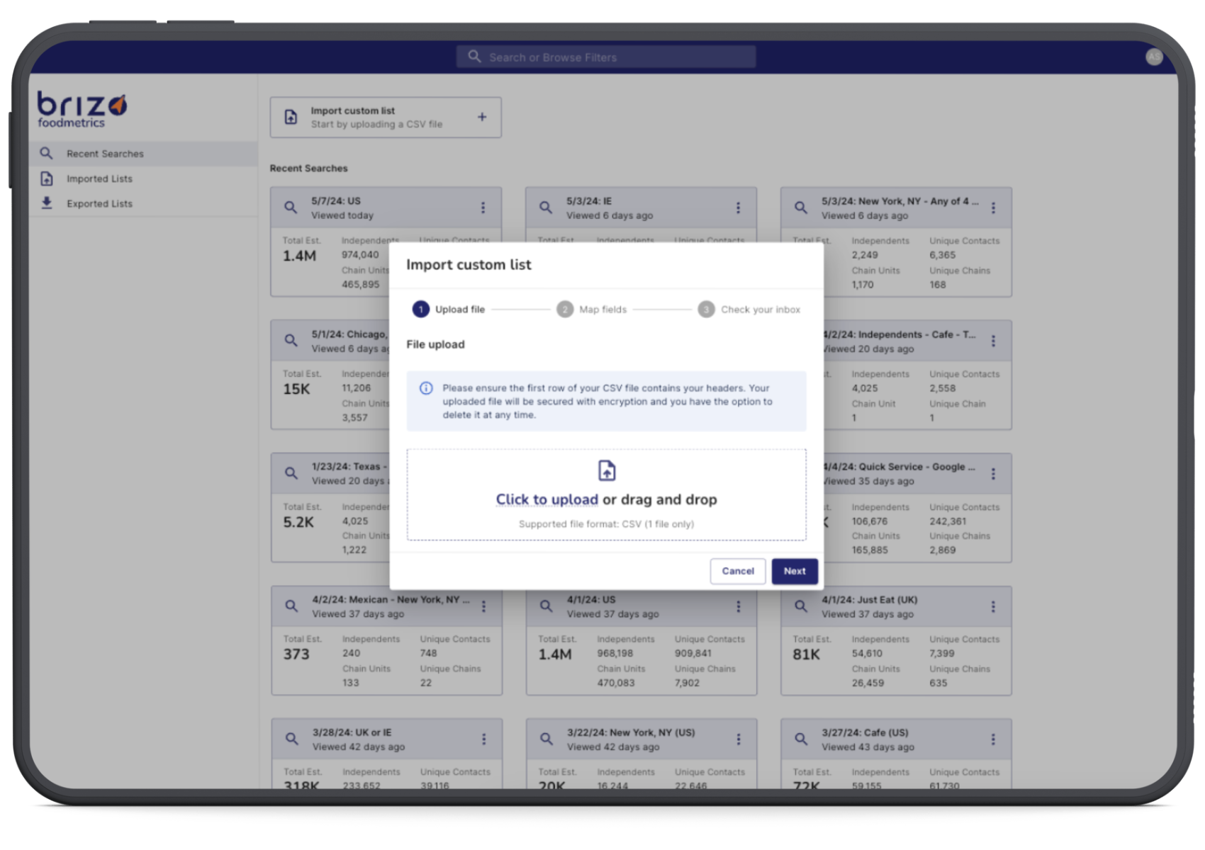 Foodservice Market Data Enrichment - Brizo by Datassential